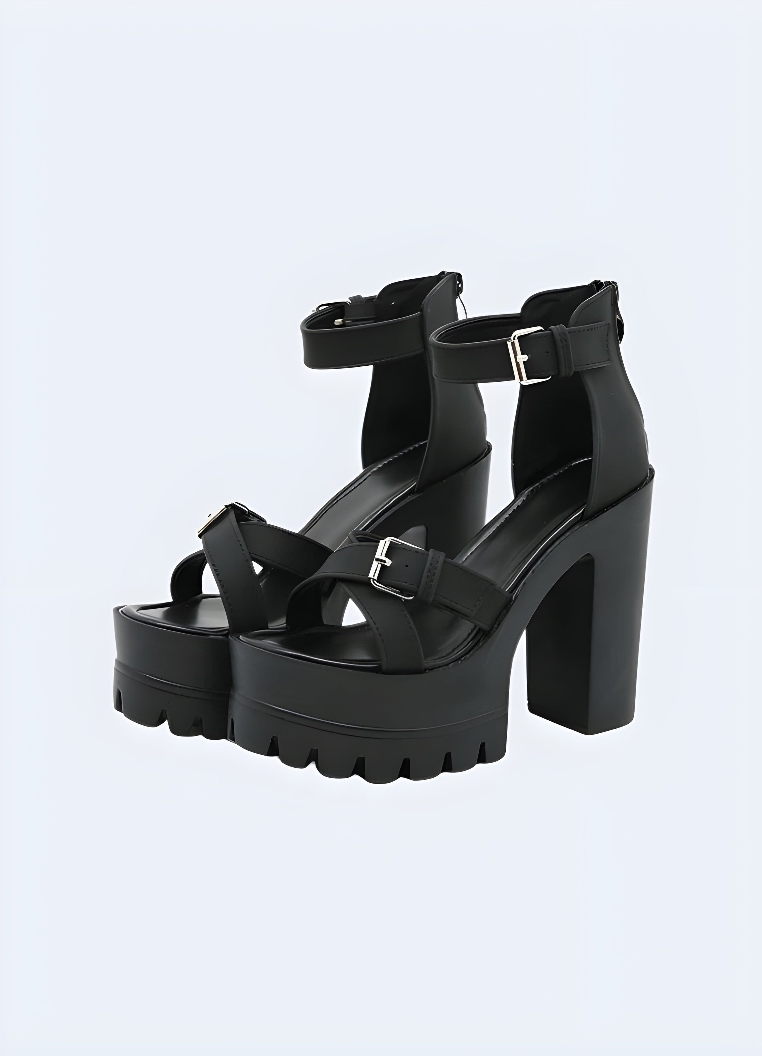 Black Chunky Strap Sandals – Blackout Techwear UK
