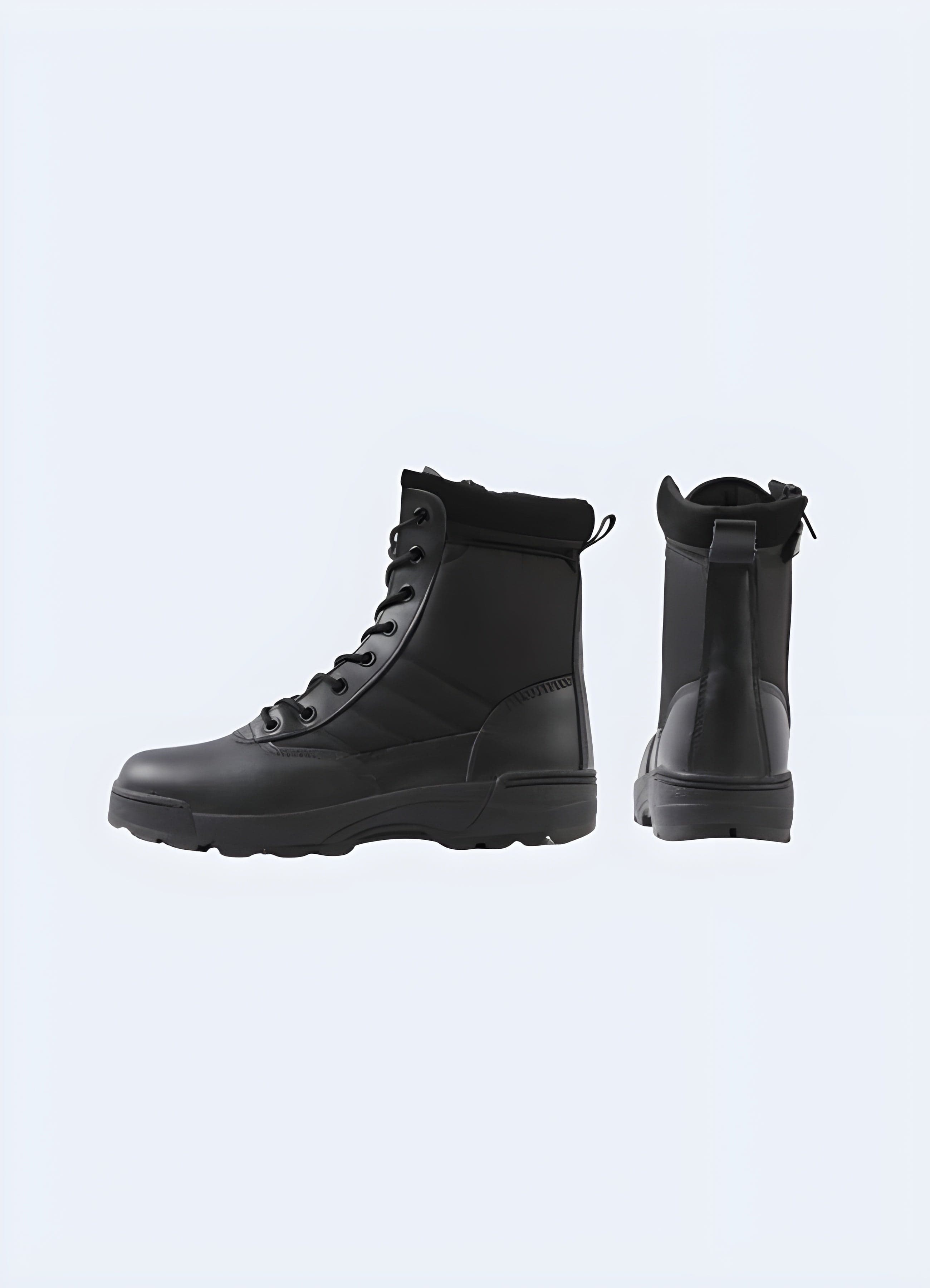 Black Techwear Boots with Side Zip – Blackout Techwear UK