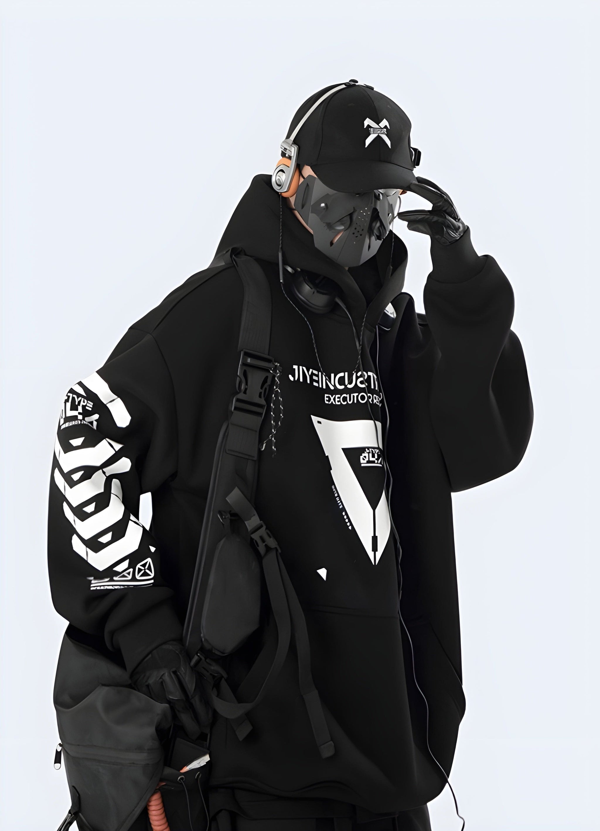 Cyberpunk Techwear Hoodie – Blackout Techwear UK