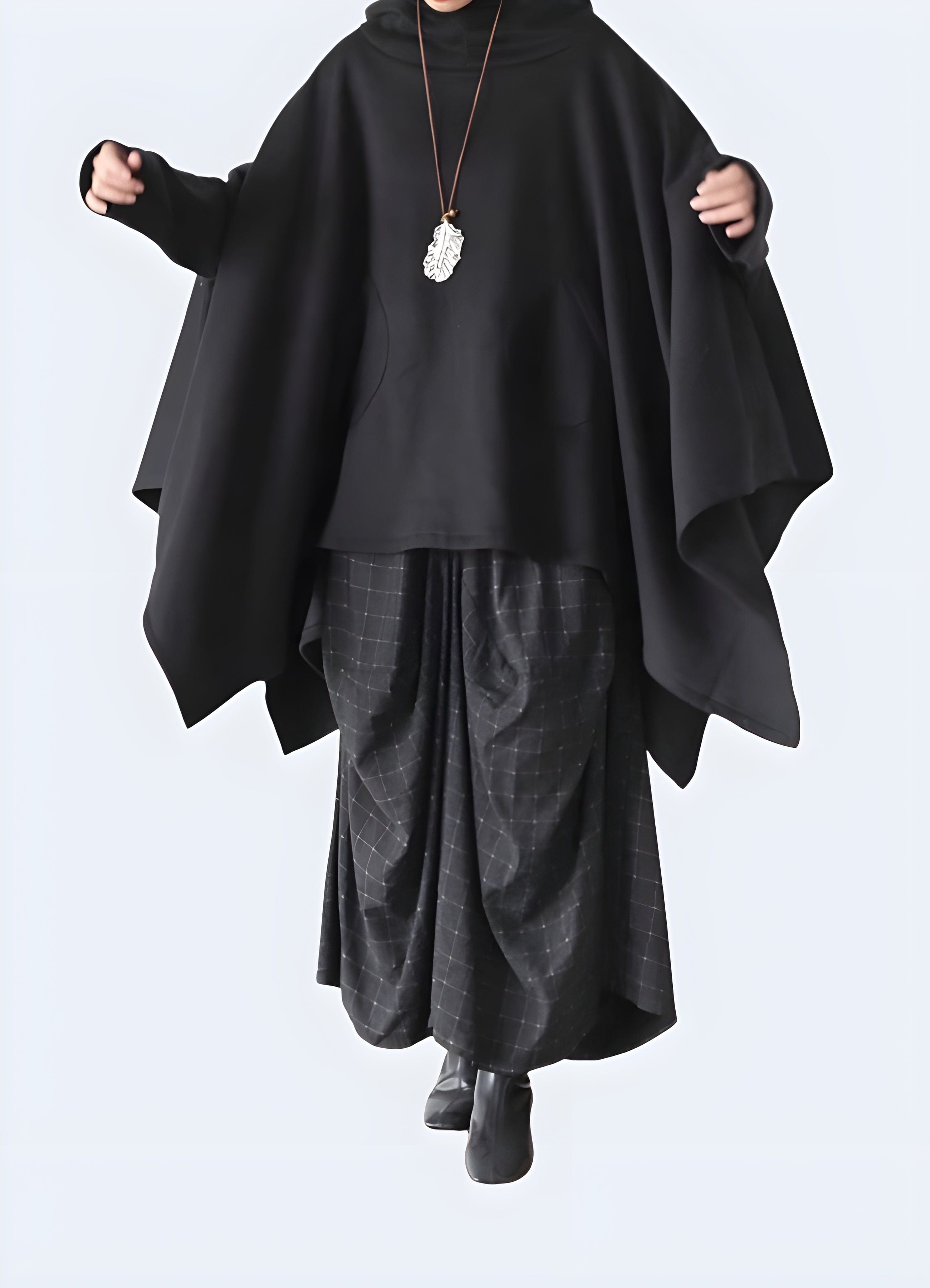 Hooded Tactical Cloak – Blackout Techwear UK