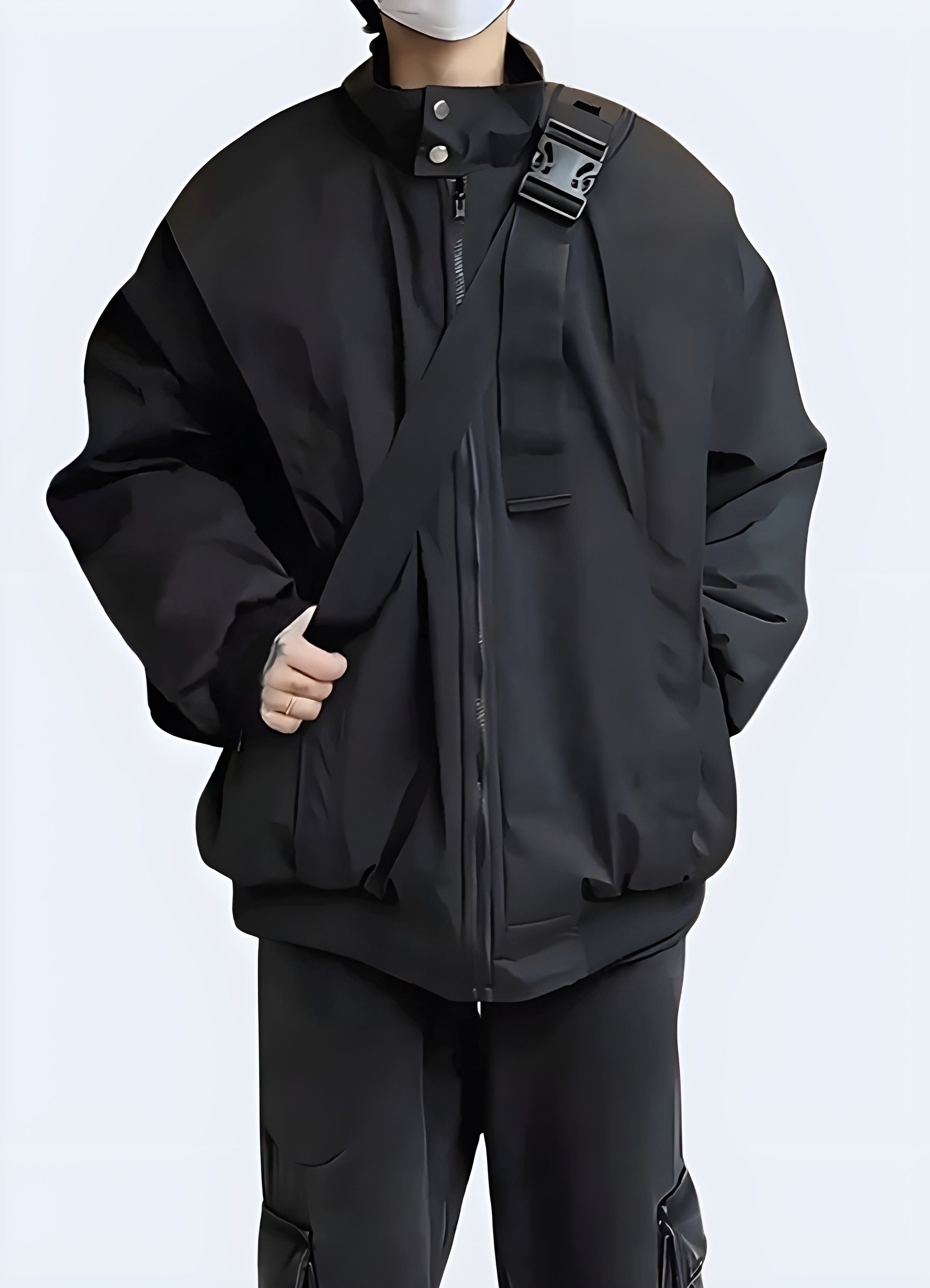 Techwear Jacket with Straps – Blackout Techwear UK