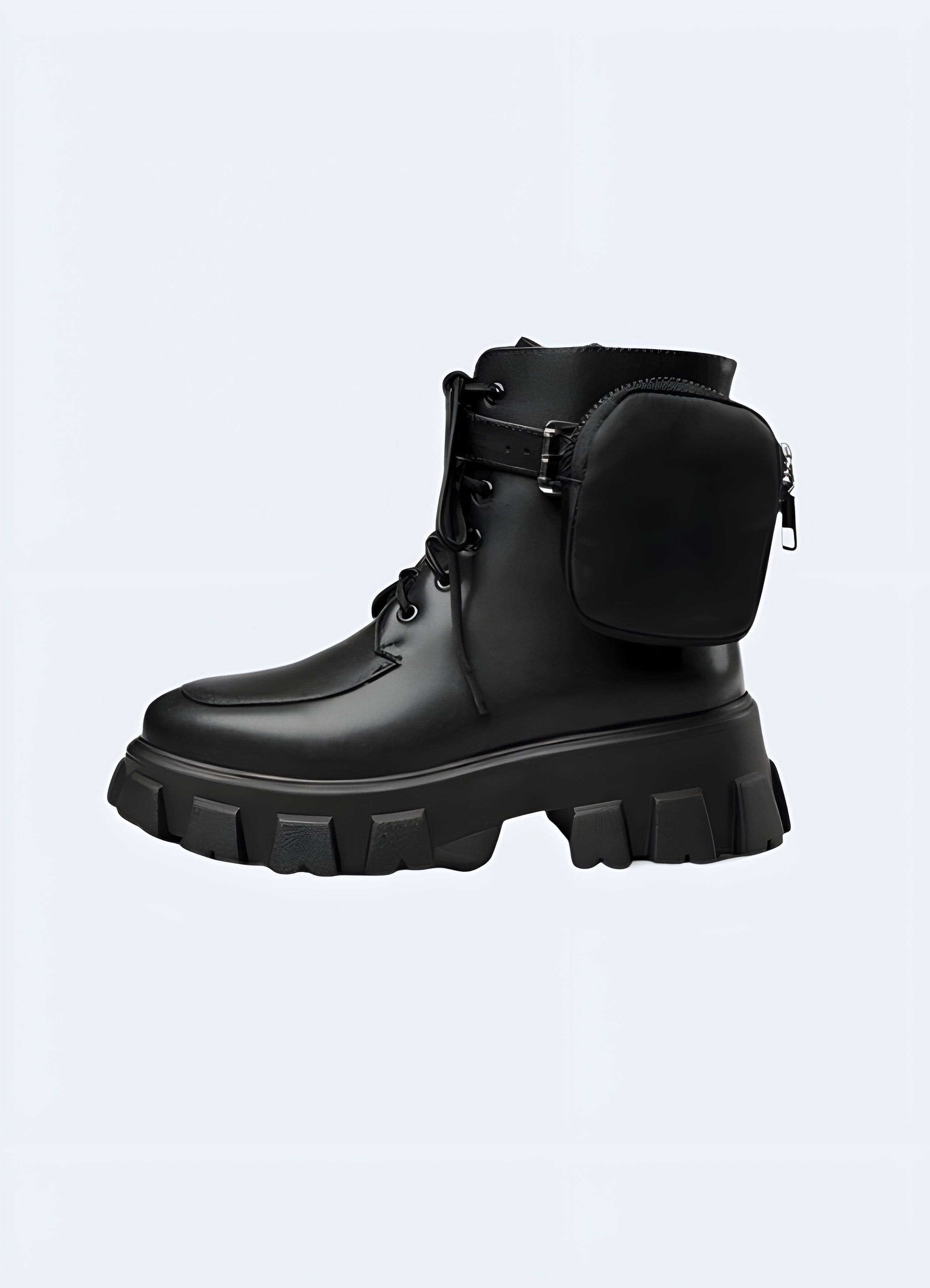 Techwear Utility Boots with Pocket – Blackout Techwear UK
